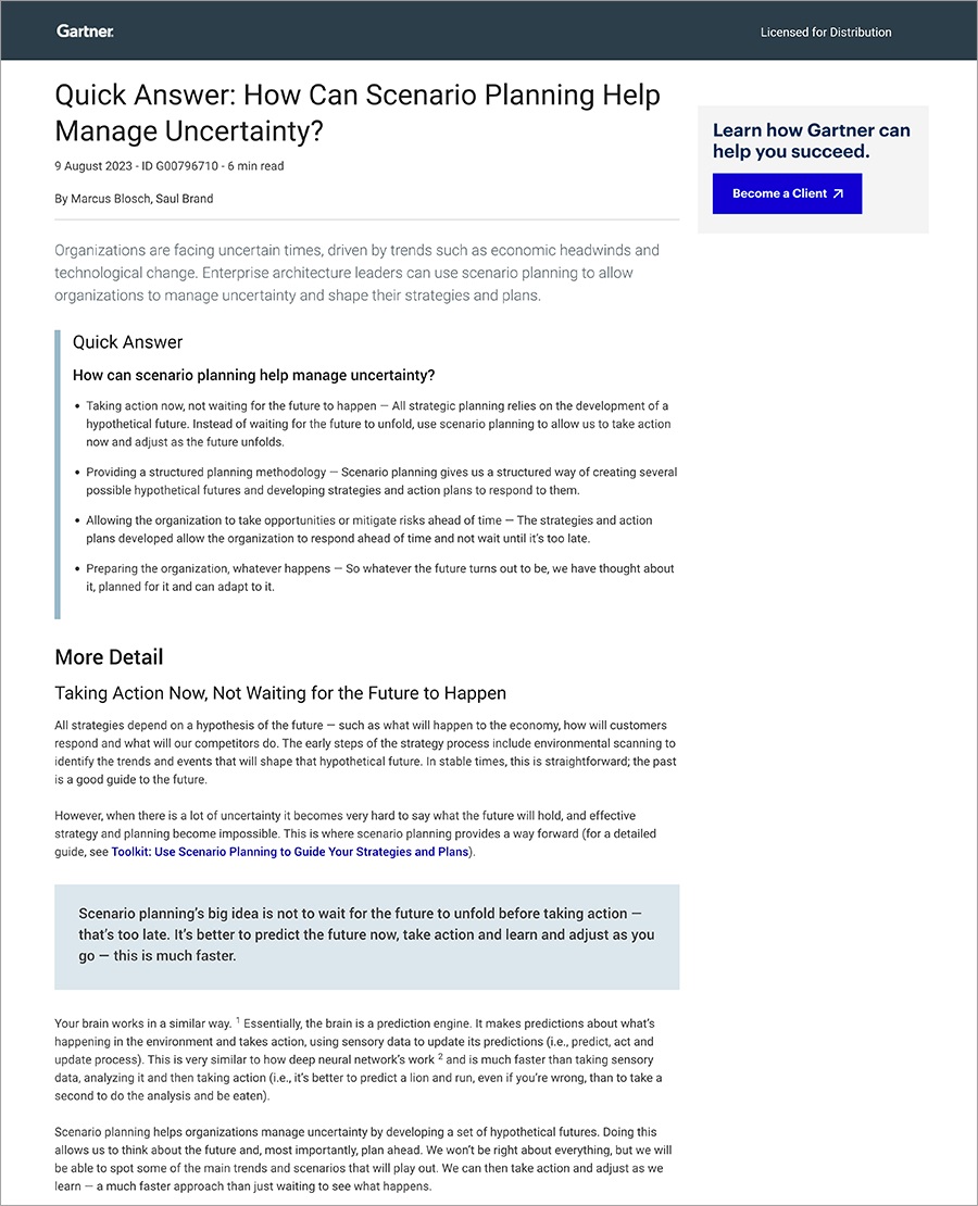 How can scenario planning help manage uncertainty? How can scenario planning help manage uncertainty?